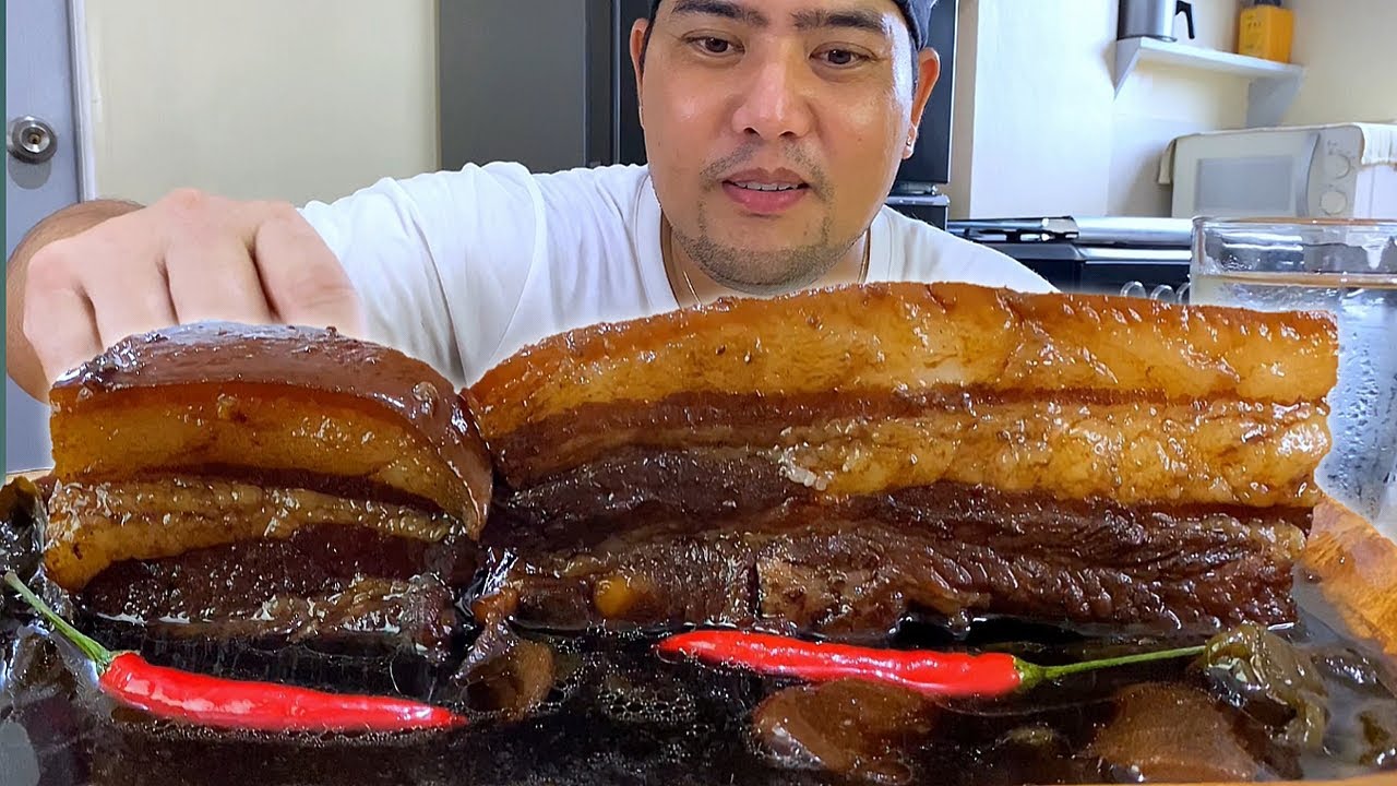 BRAISED PORK BELLY + MANGGA MUKBANG | MELTS IN YOUR MOUTH | FILIPINO ...