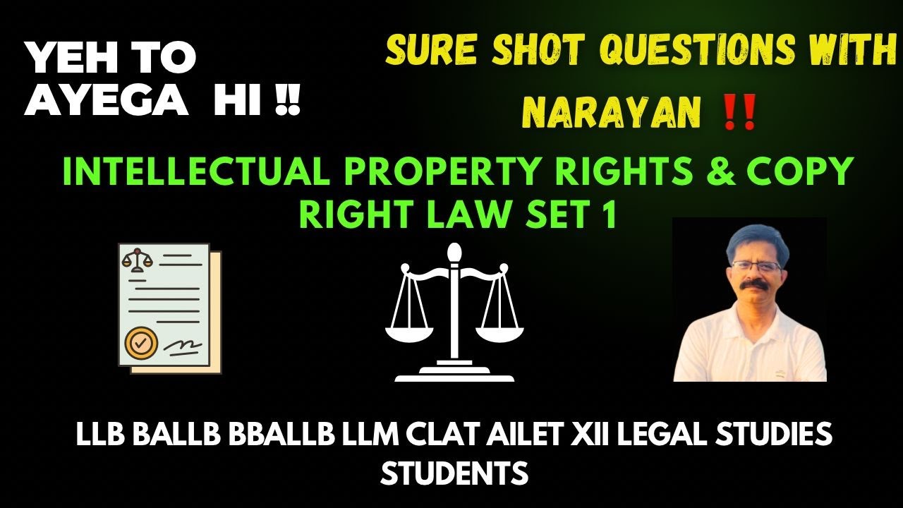 INTELLECTUAL PROPERTY, COPY RIGHT LAW SHORT QUESTIONS FOR LLB BA LLB BBA LLB LLM STUDENTS - YouTube