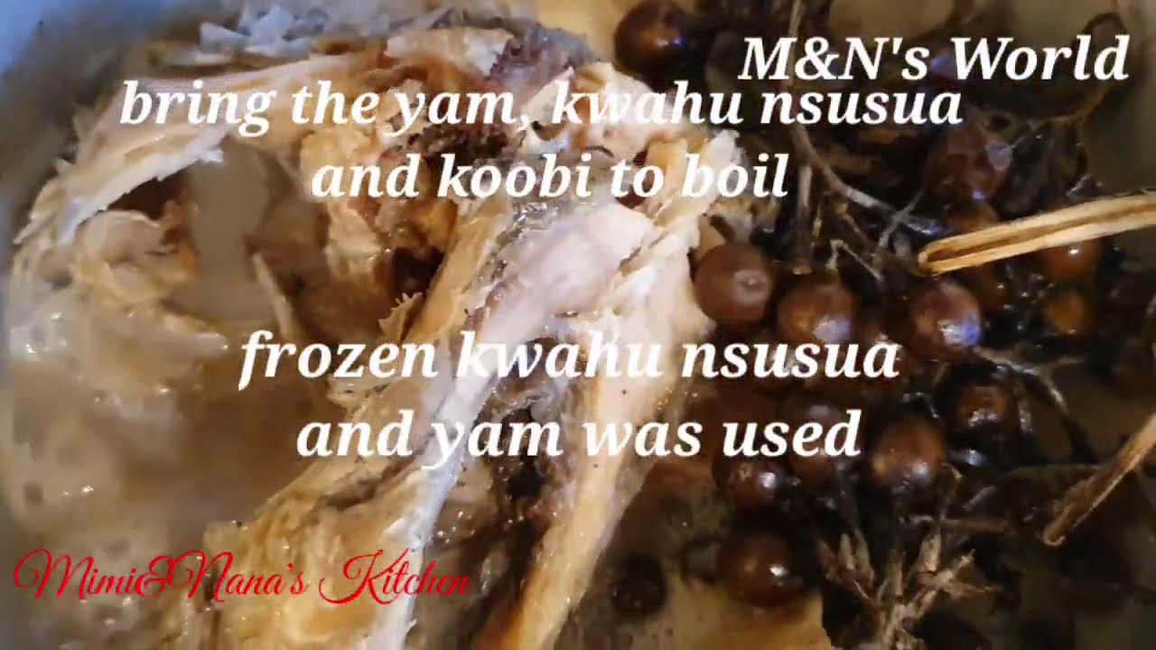 Kwahu nsusua (turkey berries) abomu and yam (ampesie) - YouTube