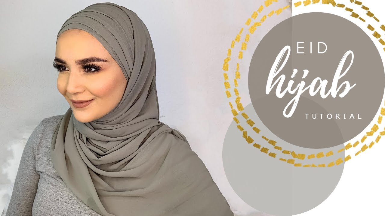 easy EID hijab tutorial I bayrama özel sal bağlama modeli - YouTube
