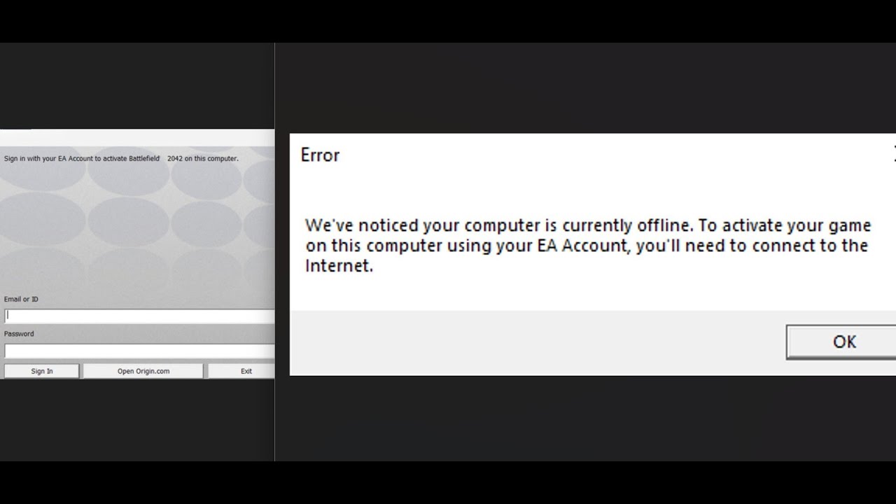 Fix EA Games Error We've Noticed Your Computer Is Currently Offline ...