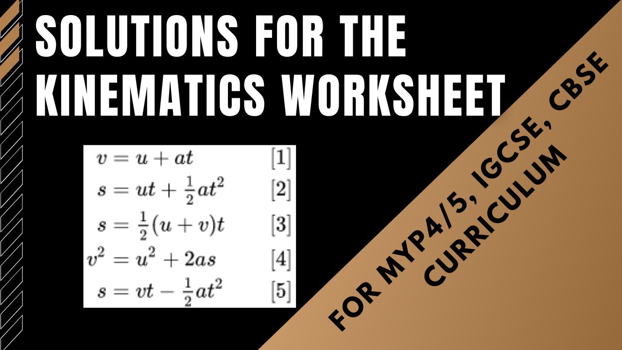 kinematics worksheet solutions - YouTube