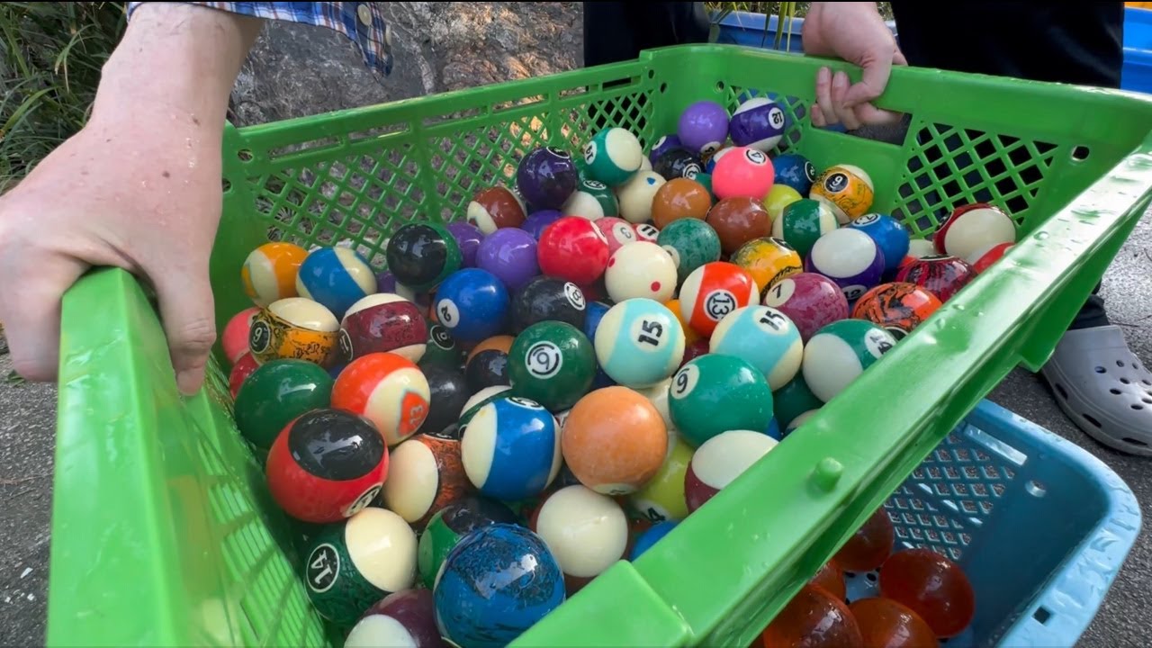 Water Marble Run Billiard Balls + Dragon Ball ASMR - YouTube
