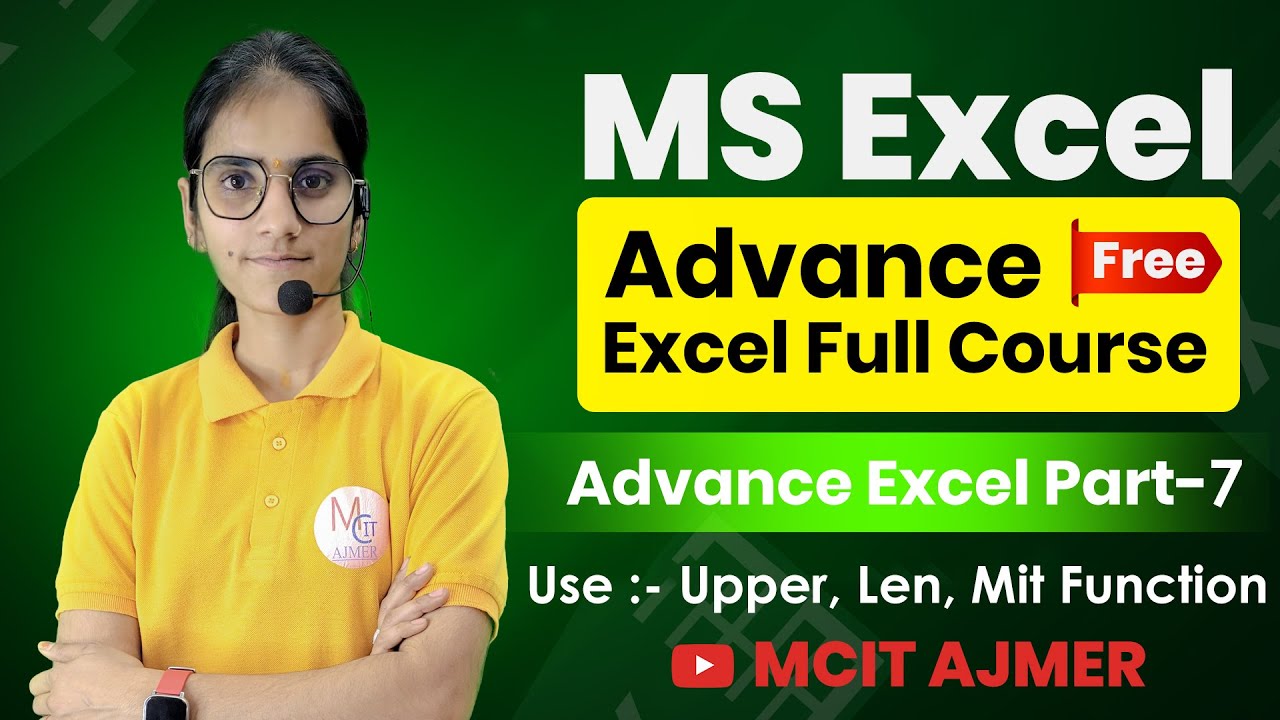 Advanced Excel Full Course 2025 | Excel Tutorial For Beginners in Hindi ...