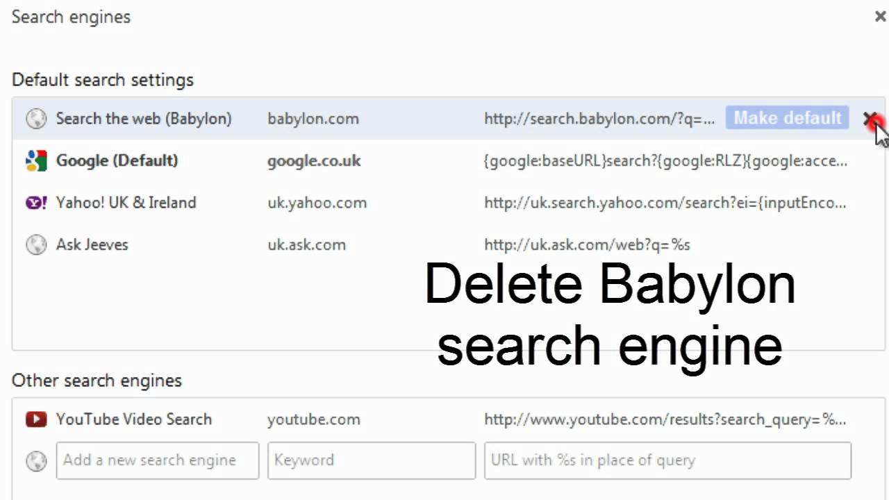 How to remove Babylon toolbar from Chrome - YouTube