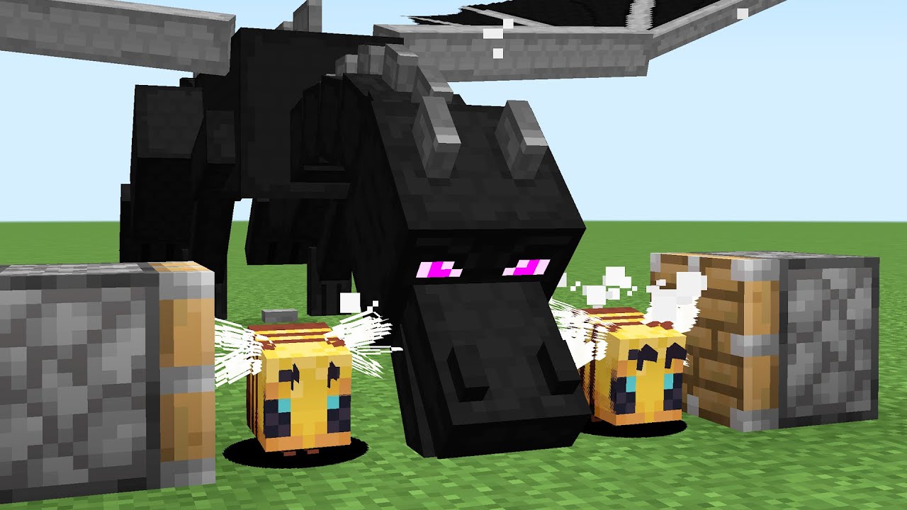 ender dragon + 1000 bees = ??? - YouTube
