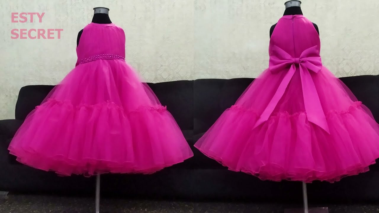 DIY HALTER NECK FLOWER GIRL DRESS MAKING TUTORIAL - YouTube