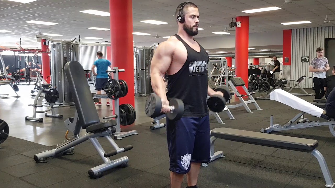 CURL BICEPS SIMULTANEO CON MANCUERNAS SIN GIRO + CURL MARTILLO - YouTube