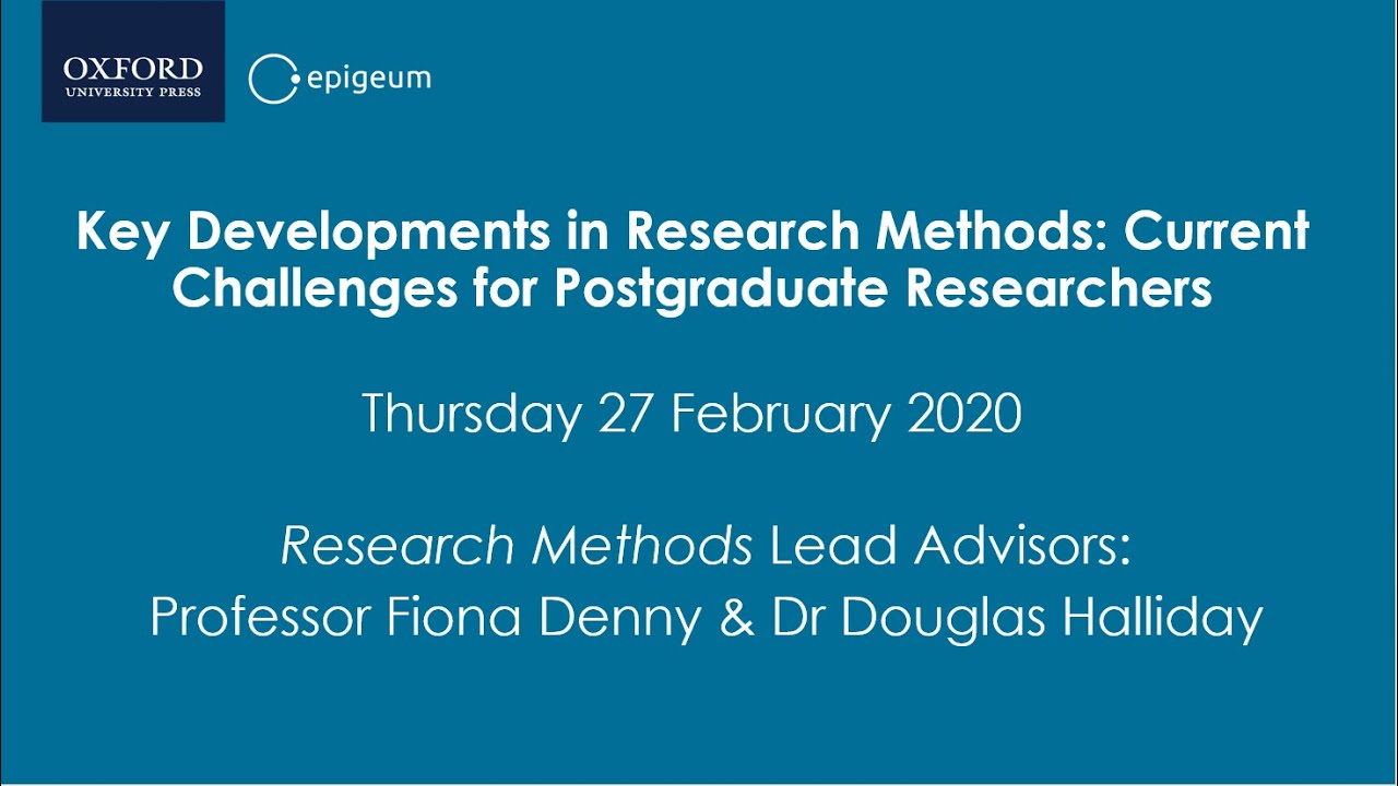 Webinar: Key Developments in Research Methods: New Challenges for ...