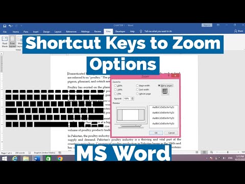 Shortcut Keys to Zoom in and Zoom out in MS Word | Shortcut Keys to ...