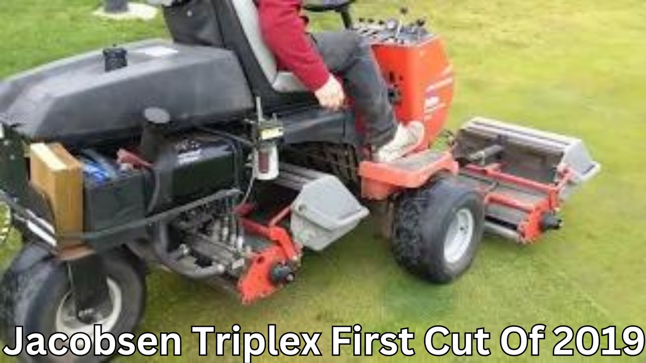 Jacobsen Diesel Triplex mower First green cut of 2019 - YouTube