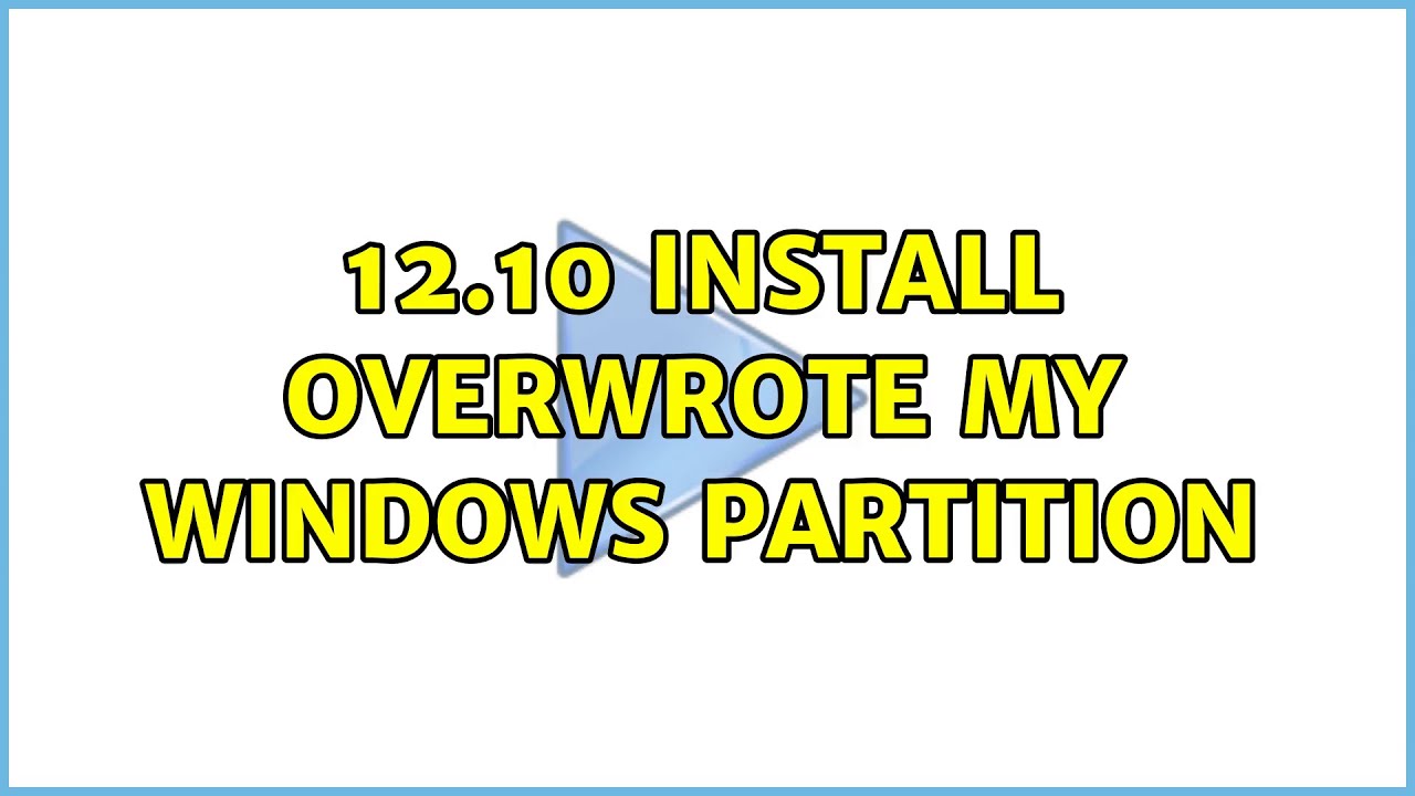 Ubuntu: 12.10 install overwrote my windows partition - YouTube