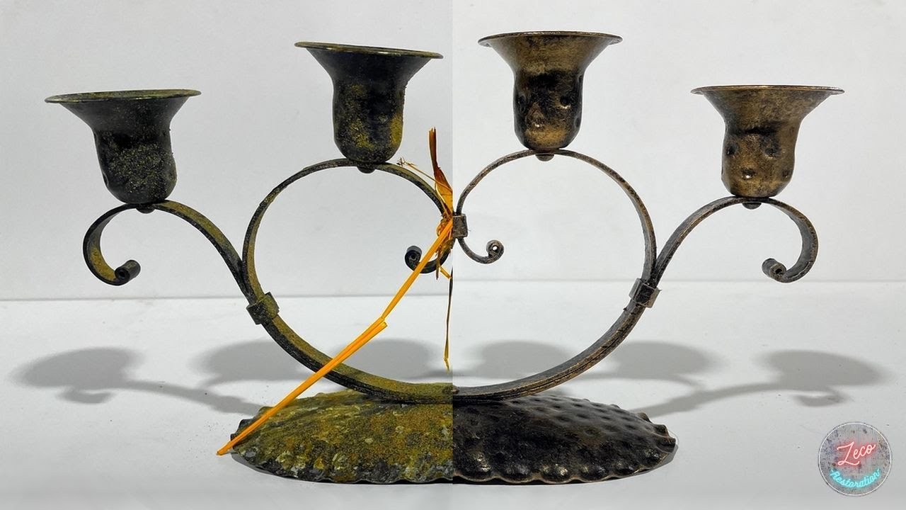 Antique Candlestick Restoration | Candelabra | How to Create a Copper ...
