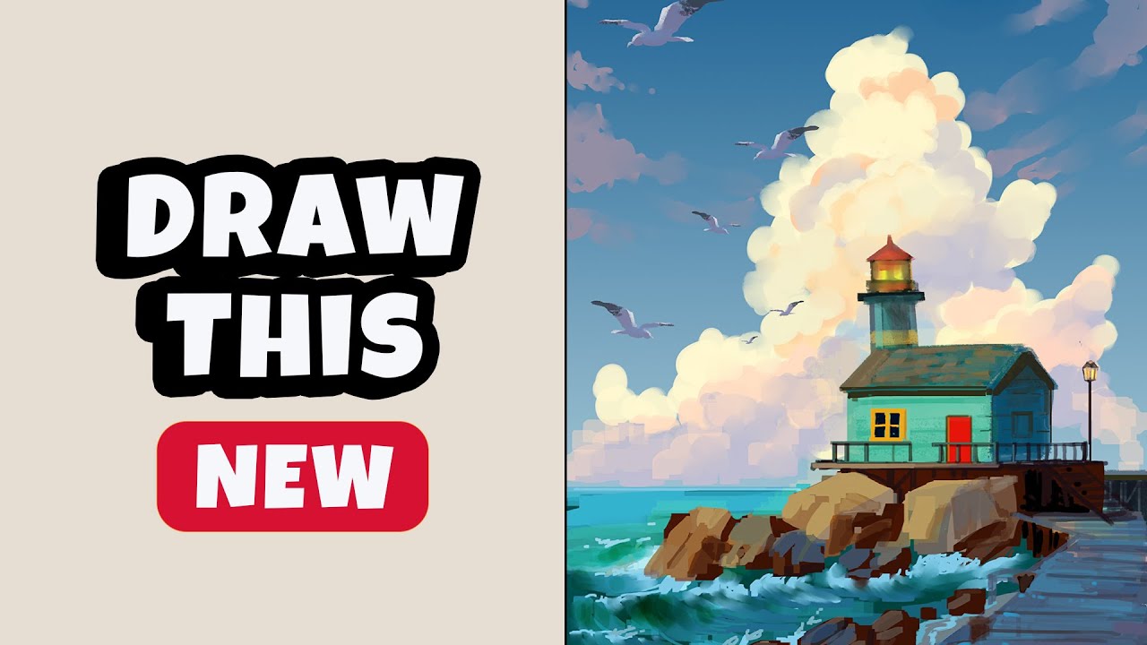 How i Draw - House by the Sea - YouTube