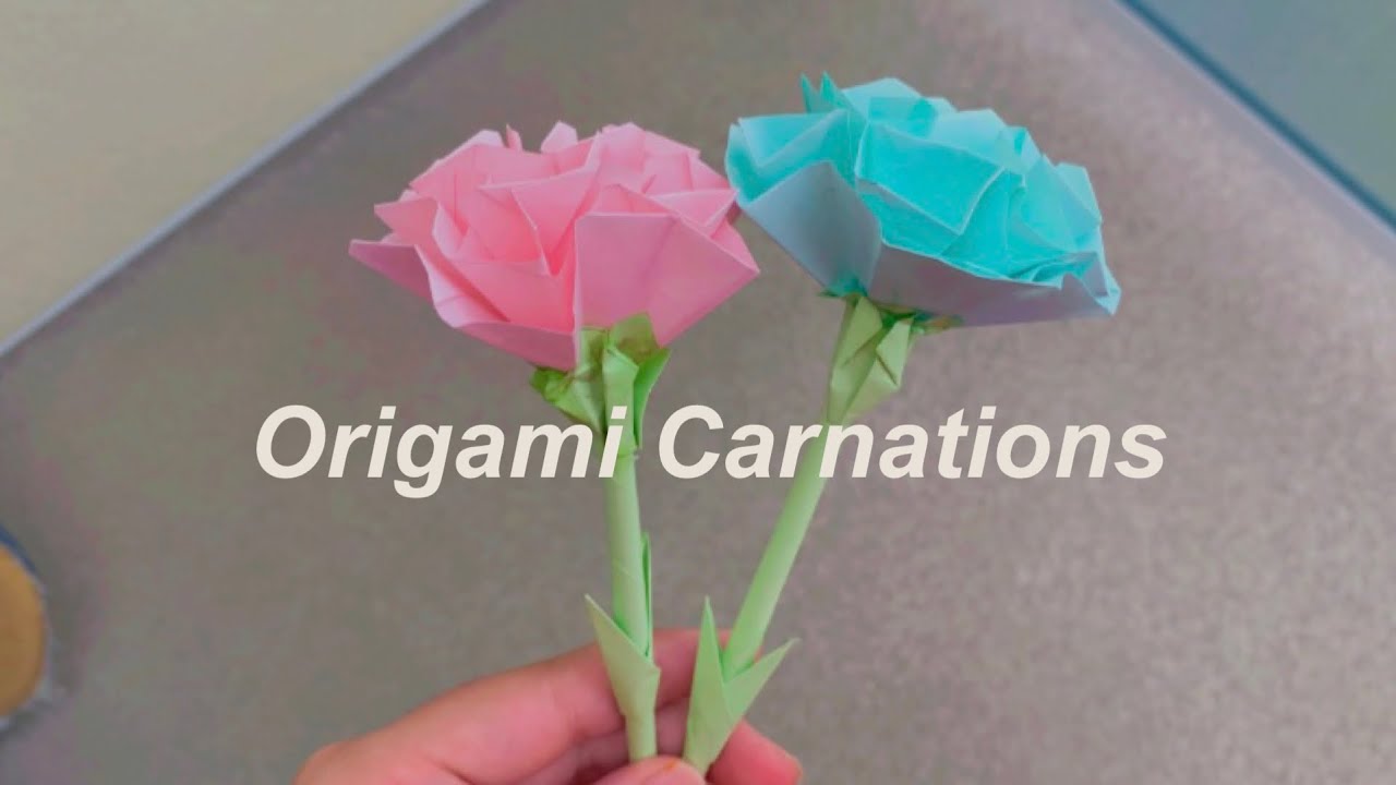 How to make origami carnation flower 💐 easy step by step tutorial - YouTube
