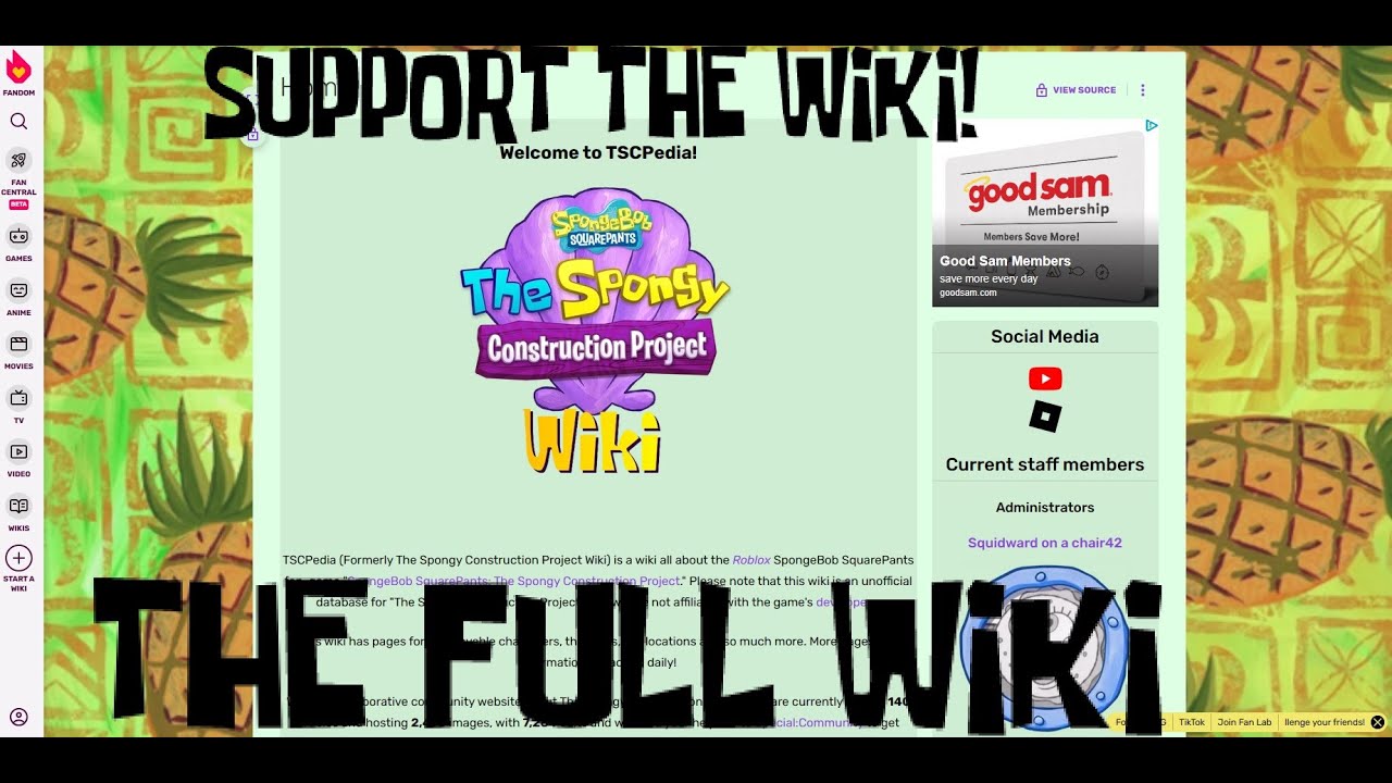 The Spongy Construction Project! : TSCP Wiki Showcase! - YouTube