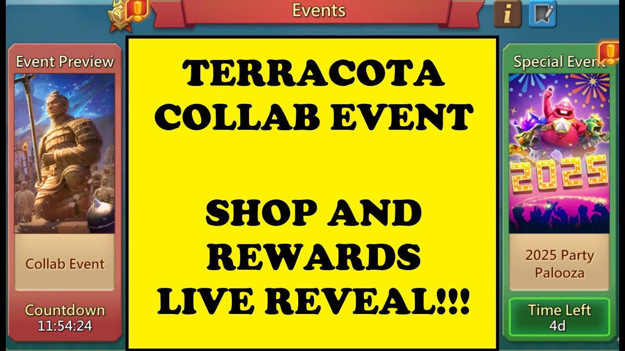 Lords Mobile - TERRACOTA COLLAB EVENT - REWARDS AND SHOP LIVE REVEAL ...