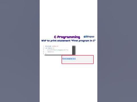 WAP to Display hello world | C Programming | @Likhopao - YouTube