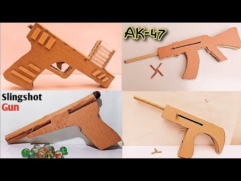 "4 Amazing DIY Cardboard Guns | Realistic & Easy to Make | Best ...