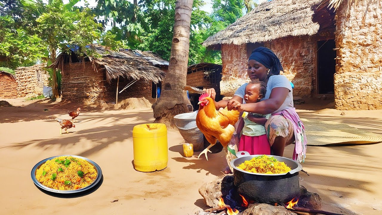 We Cooked Authentic Chicken Biryani Feast in Our African Village Home ...