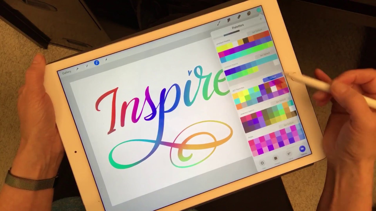 Joanne Fink letters INSPIRE on the iPad Pro - YouTube