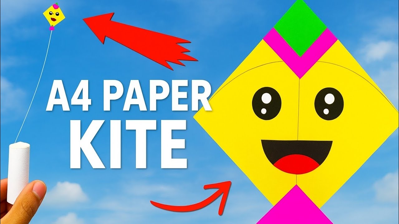 Mini Paper Kite कैसे बनाएं 🪁 | A4 Paper से बनी शानदार पतंग | - YouTube
