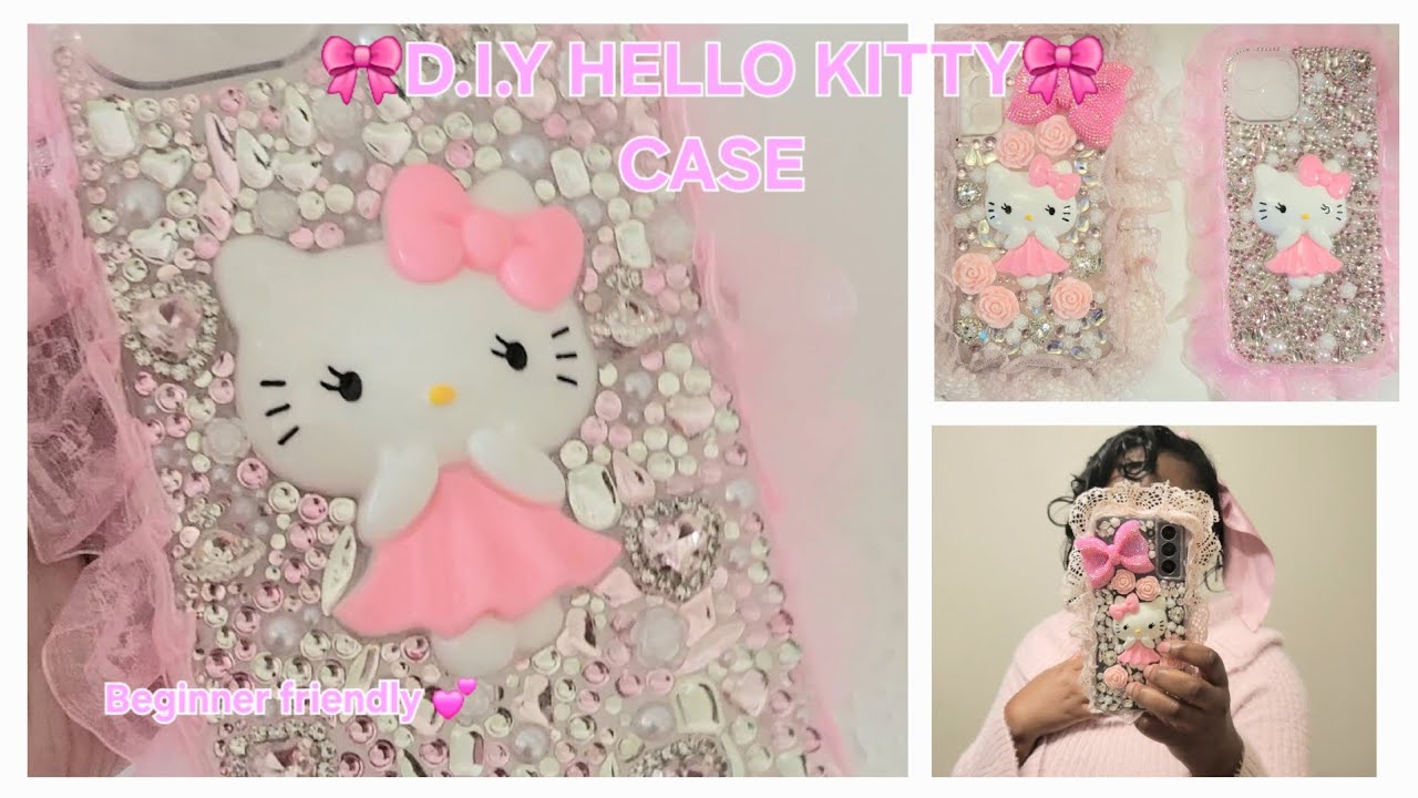 How I make my hello kitty junk cases | Gyaru inspired | beginner ...