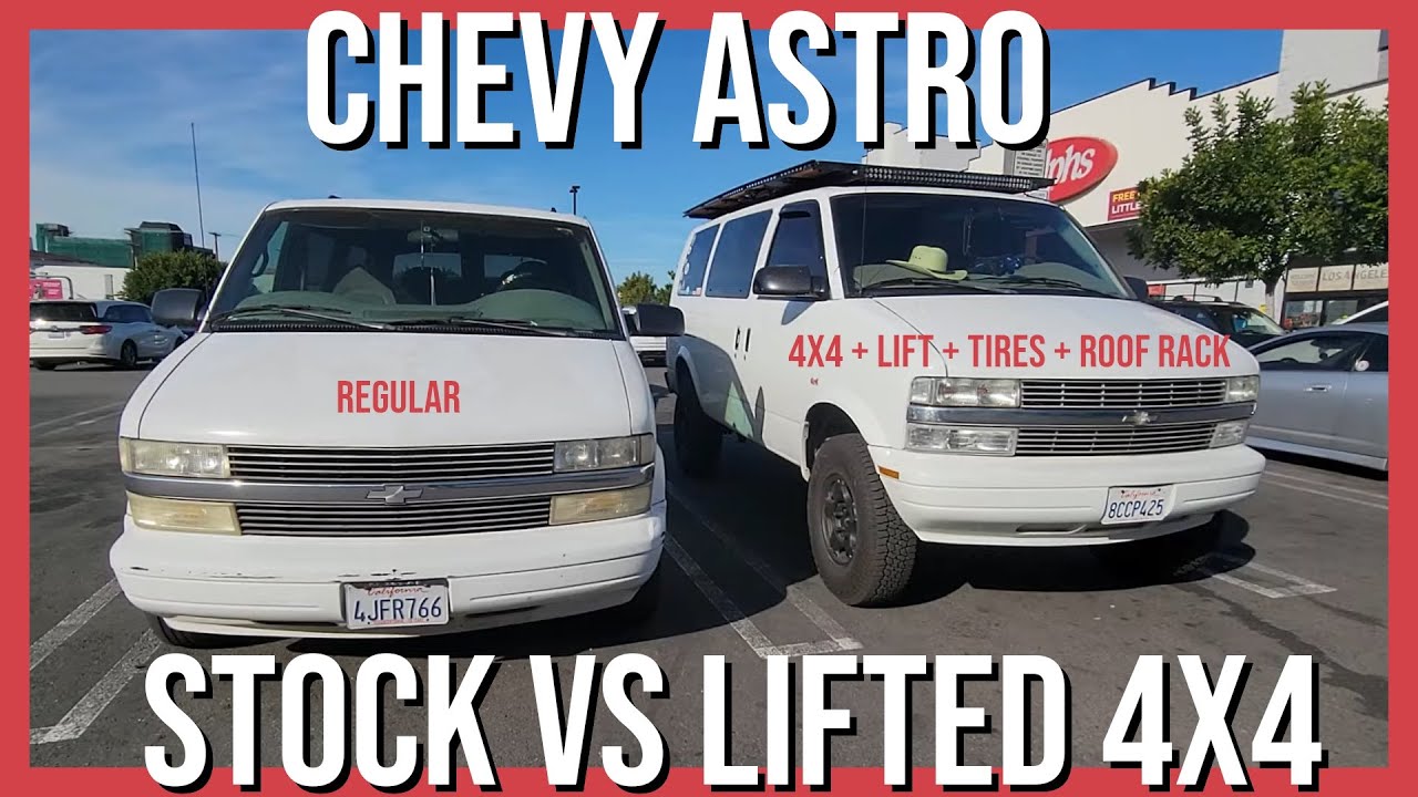 Stock Astro Next To A Lifted 4x4 Astro Van - YouTube