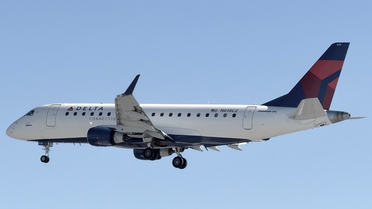 Delta Connection (SkyWest) Embraer E175LR (E75S) Landing In Idaho Falls ...