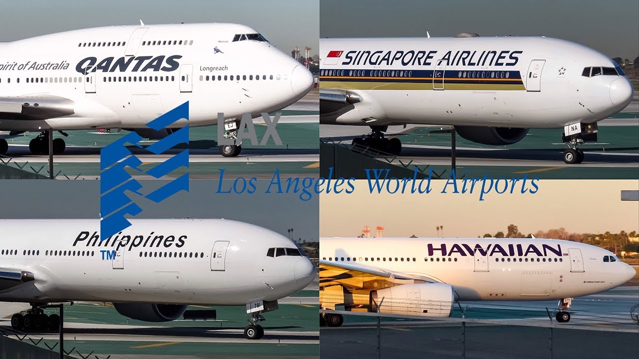 Los Angeles (LAX/ KLAX) Spotting Compilation Part II: Runway 24L in ...