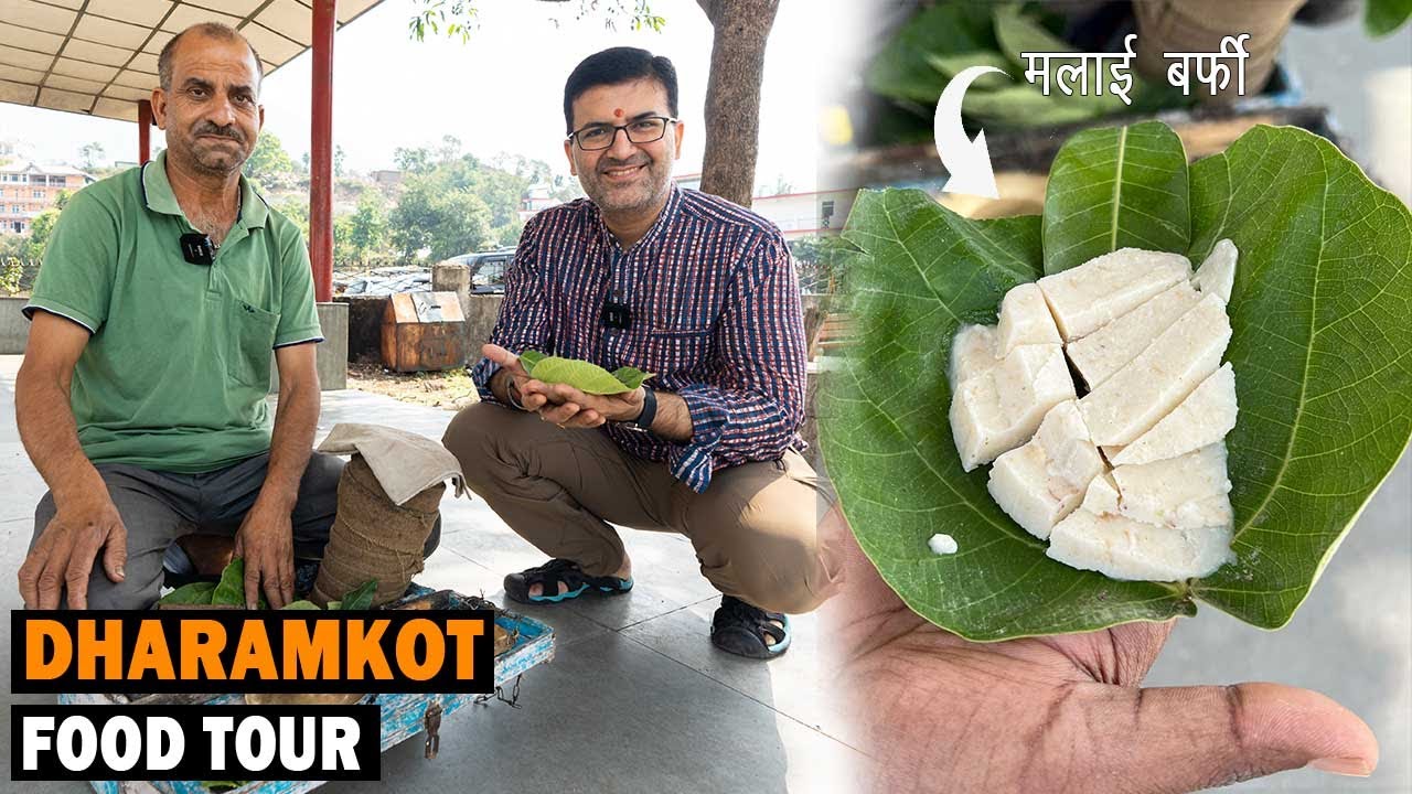 DHARAMKOT Food Tour/Cafe Trail I Malai Burfi + Chamunda Devi Temple ...