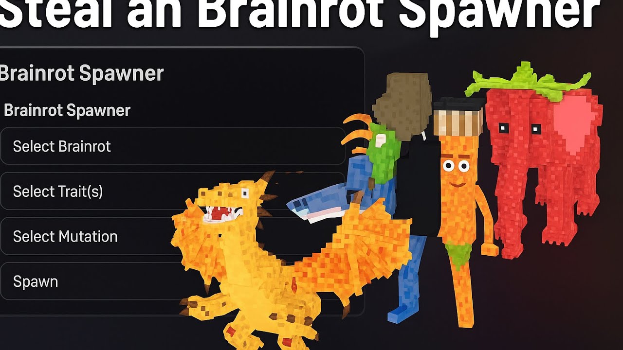 Steal A Brainrot Spawner Script Showcase- Unlimited Brainrots, Full ...