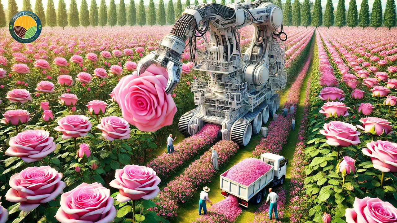 How Farmers Harvest Roses: Rose Essential Oil Processing in Factory ...