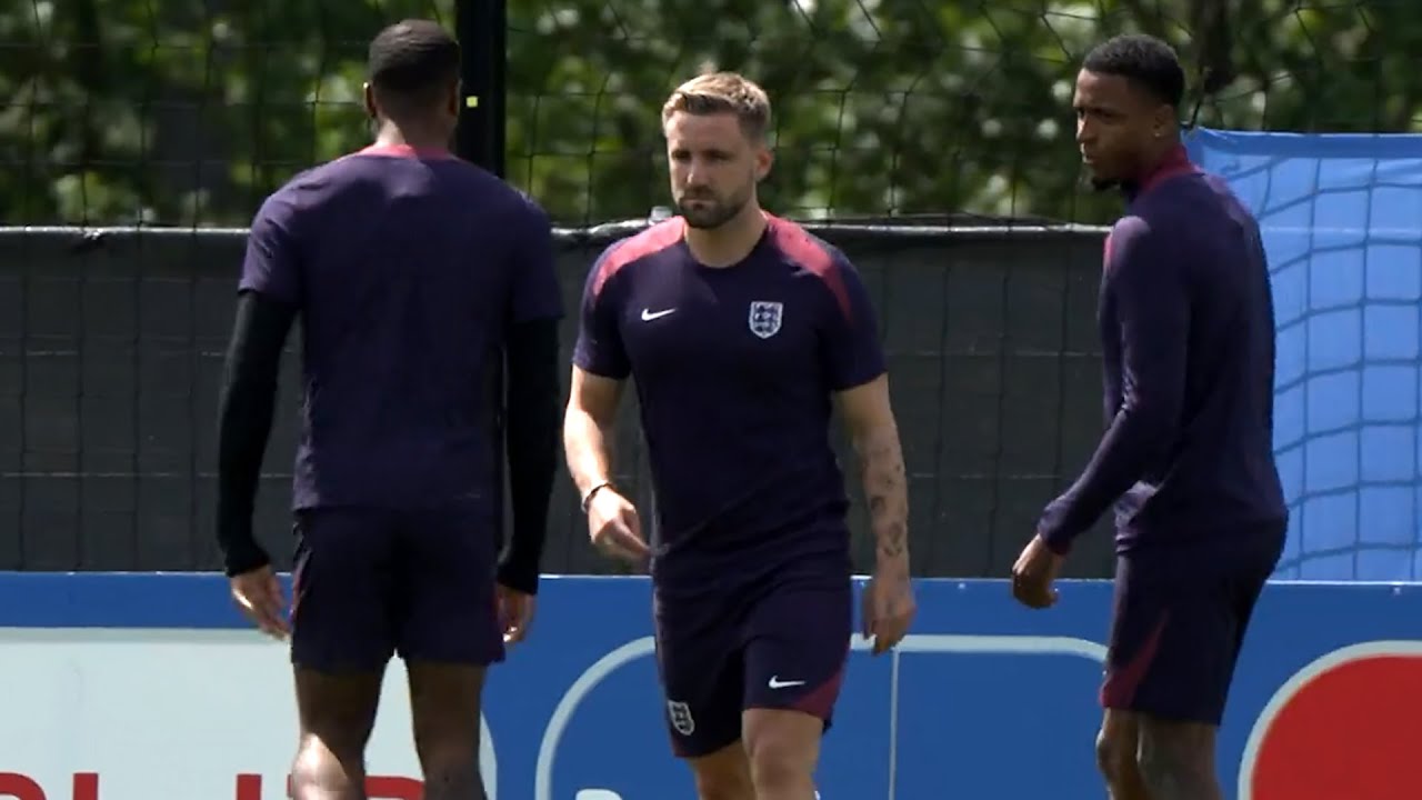 Luke Shaw RETURNS to training 💪 England prepare for Slovenia Euro 2024 ...