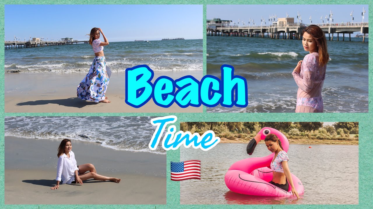 My beach time in Long Beach 🇺🇸🌊🏖 - YouTube
