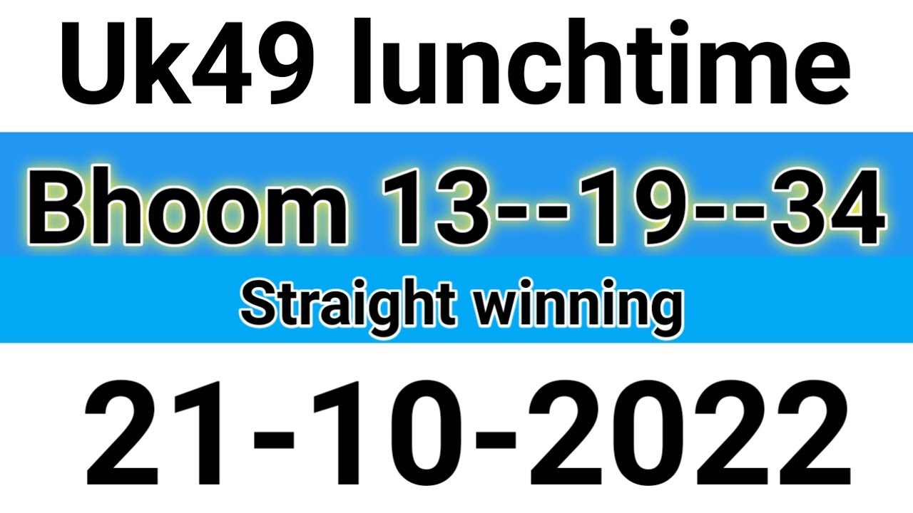 Uk49 lunchtime Prediction 21-10-2022 || United kingdom daily lottery ...