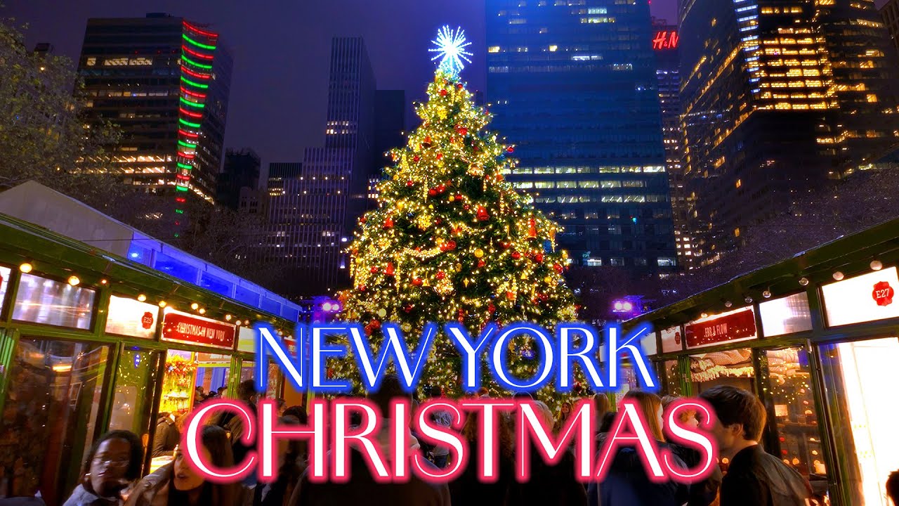 Christmas in MANHATTAN at Night 🎉 Bryant Park, Rockefeller Center, Saks ...