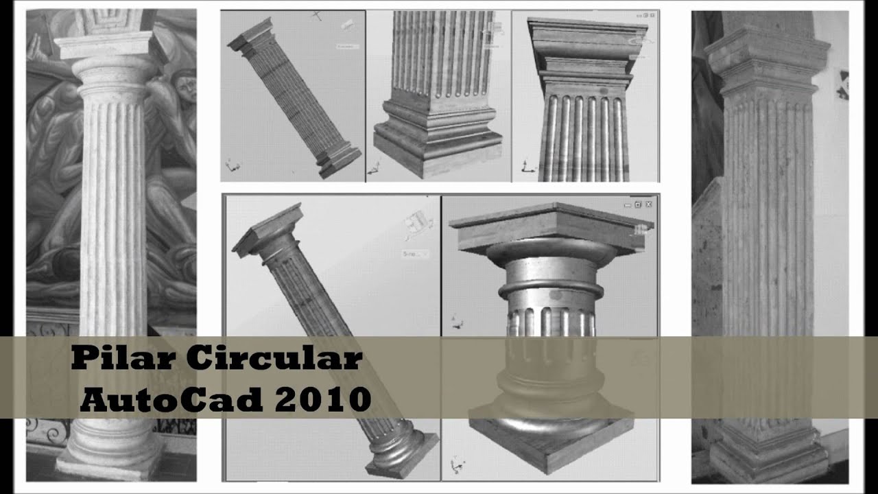 AutoCAD 3D Pilar Circular - YouTube