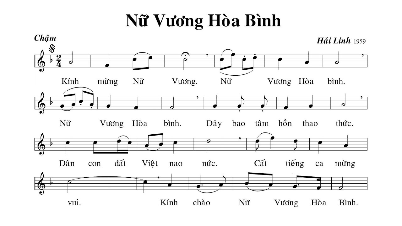 Nữ Vương Hòa Bình (Sáng Tác: Hải Linh) - Ca len di | Lyrics - YouTube