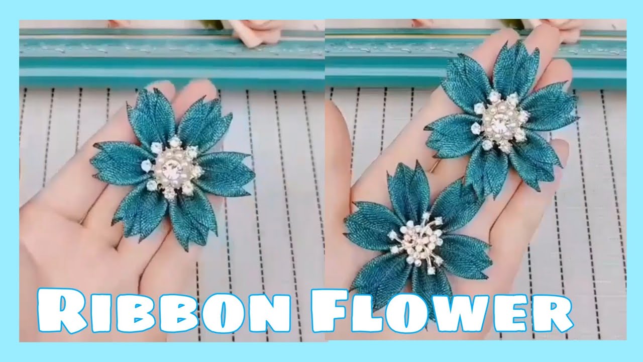 Ribbon flower tutorial - YouTube