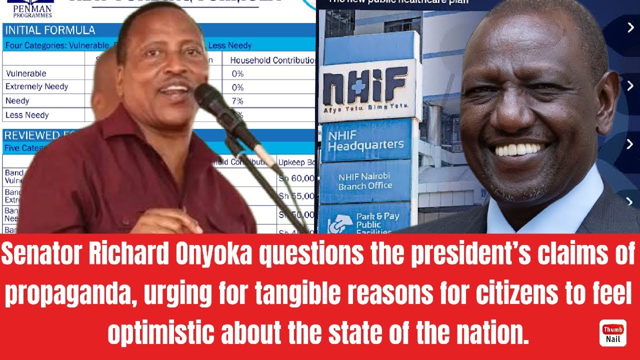 Senator Richard Onyoka questions the president’s claims of propaganda ...