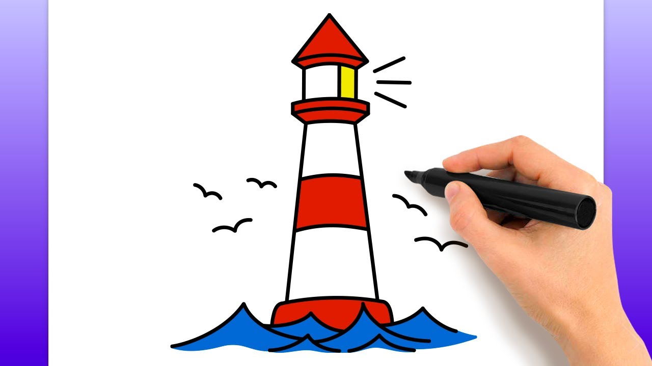 Cómo Dibujar Un Faro (Tutorial De Dibujo Fácil) - YouTube