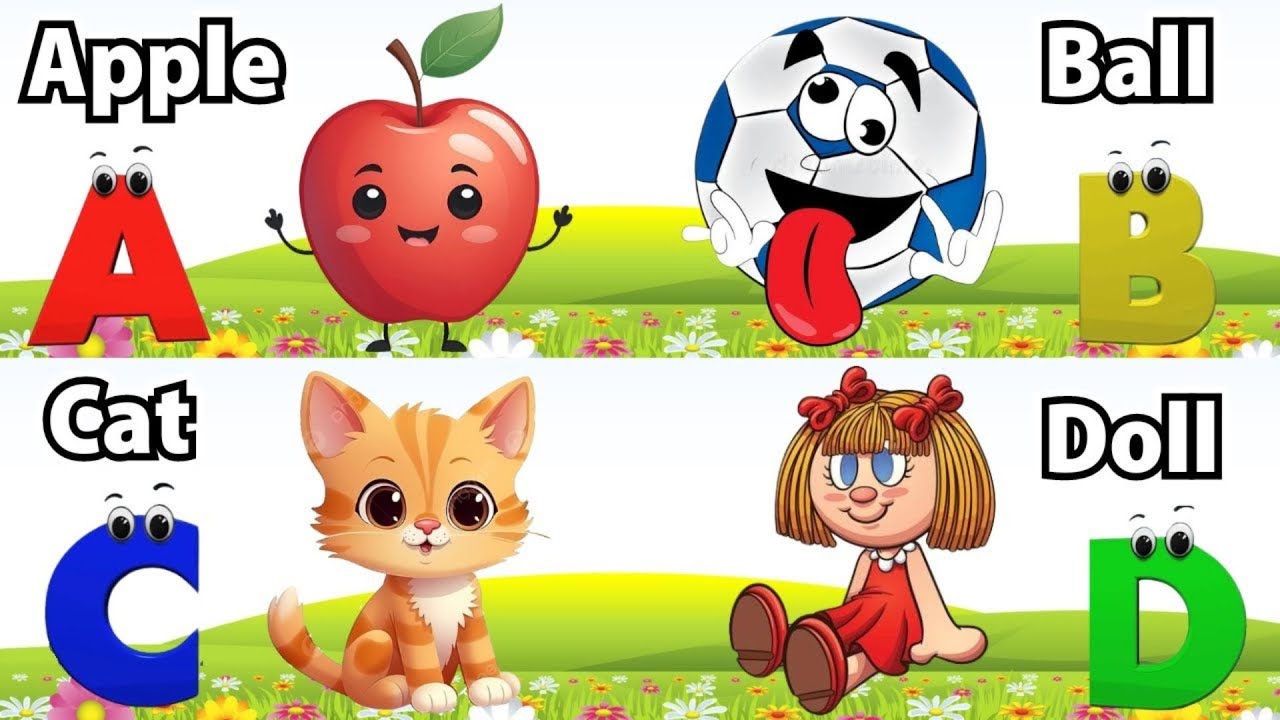 ABC Apple Song,Learn Alphabets,English and Animals for Kids,abcd - YouTube