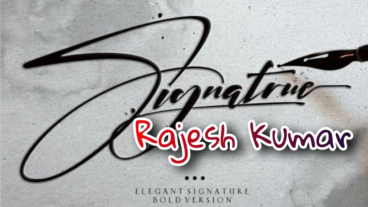 Professional Signature of " Rajesh Kumar " | Script Font Dr.Ali Hassan ...