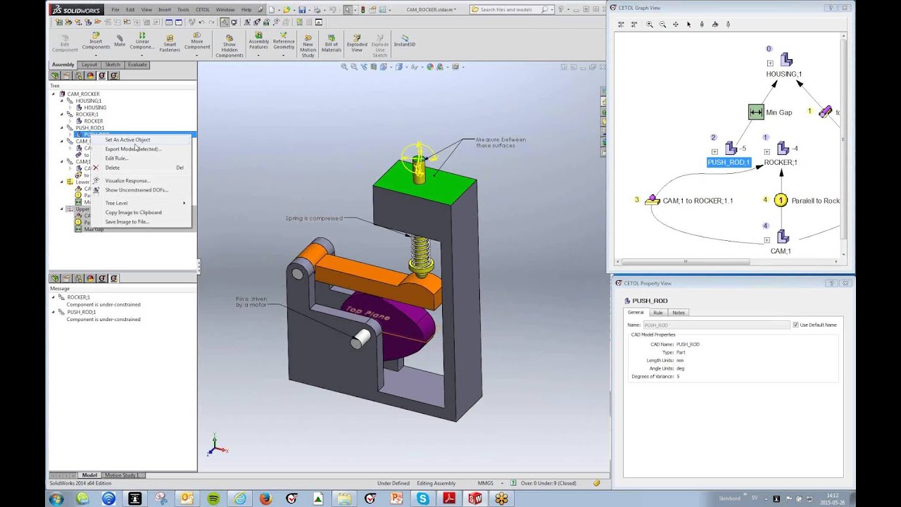 CETOL Demo i SolidWorks av Ariadne Engineering - YouTube