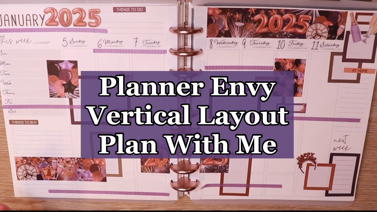 Vertical Layout Plan With Me Planner Envy // With 2025 New Years Planner Envy Sticker Kit - YouTube