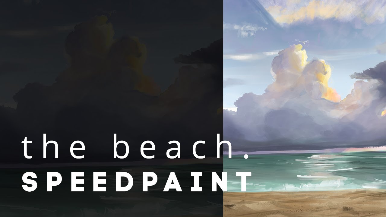 the beach. || Speedpaint (Adobe Photoshop CC) - YouTube