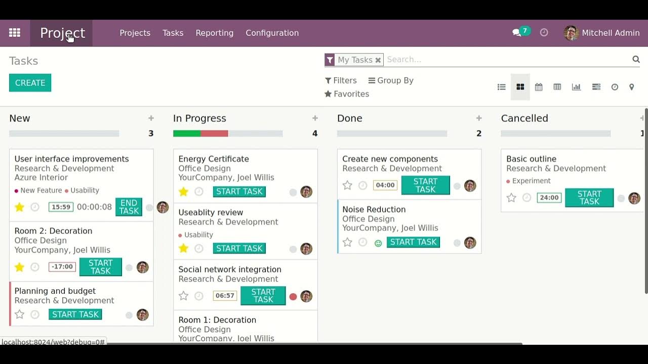 How to Track Project Task Time | Odoo App Feature #Project #Task #Timer #odoo16 #odooapp - YouTube