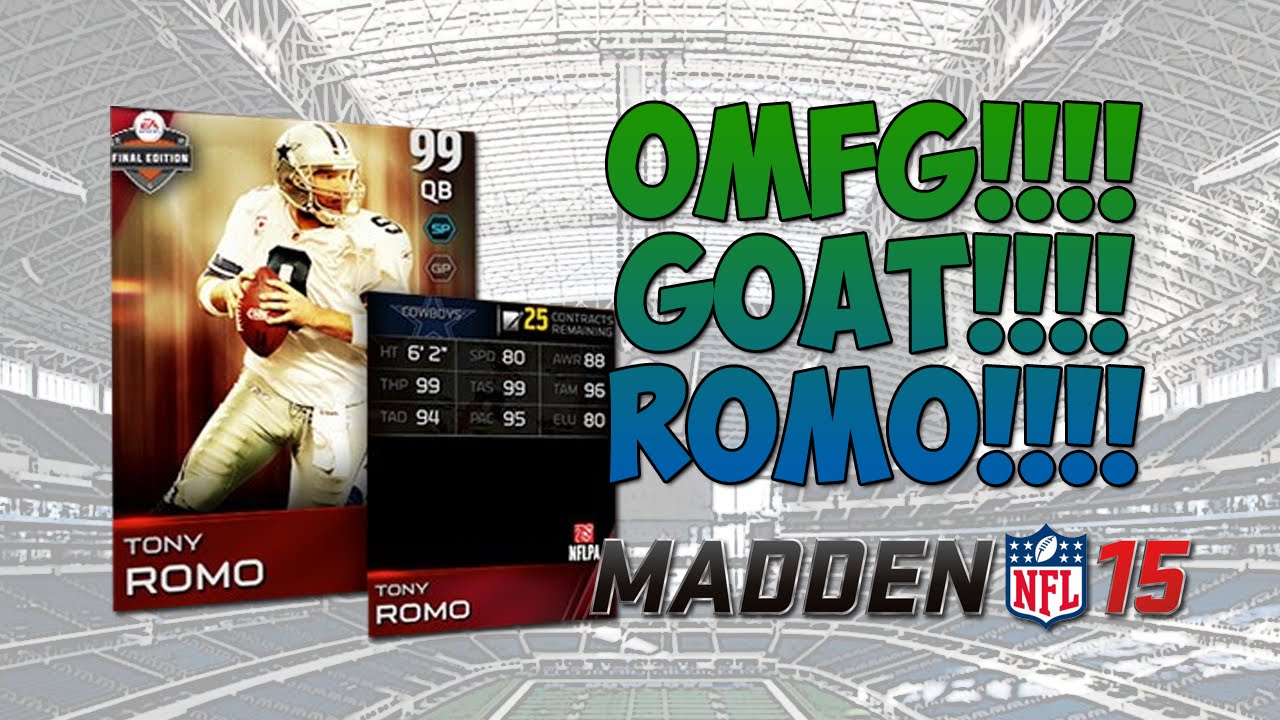 MUT 15 - 99 TONY ROMO! | Madden 15 Ultimate Team - Celebratory Pro Pack ...