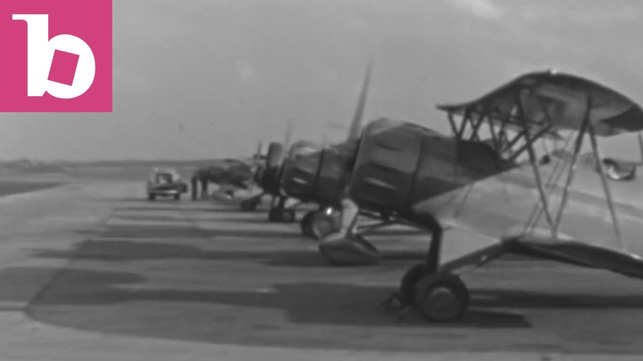 Biplanes - Roosevelt Field Airport, New York: 1930s - YouTube